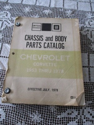 GM Chassis and Body Parts Catalog Chevrolet Corvette 1953-1978 | eBay