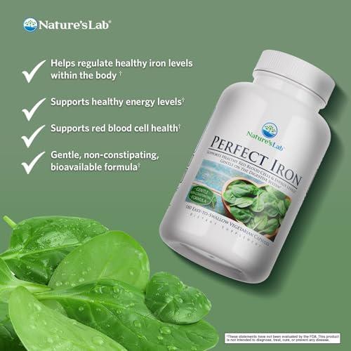 Nature's Lab Perfect Iron 25mg Dietary Supplement - Gentle Non ...