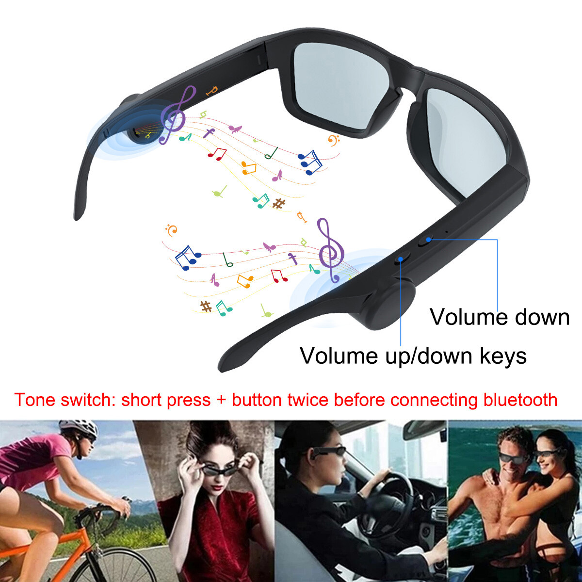 Sunglasses Headset Polarized Smart Glasses Wireless Bluetooth 5.2 ...