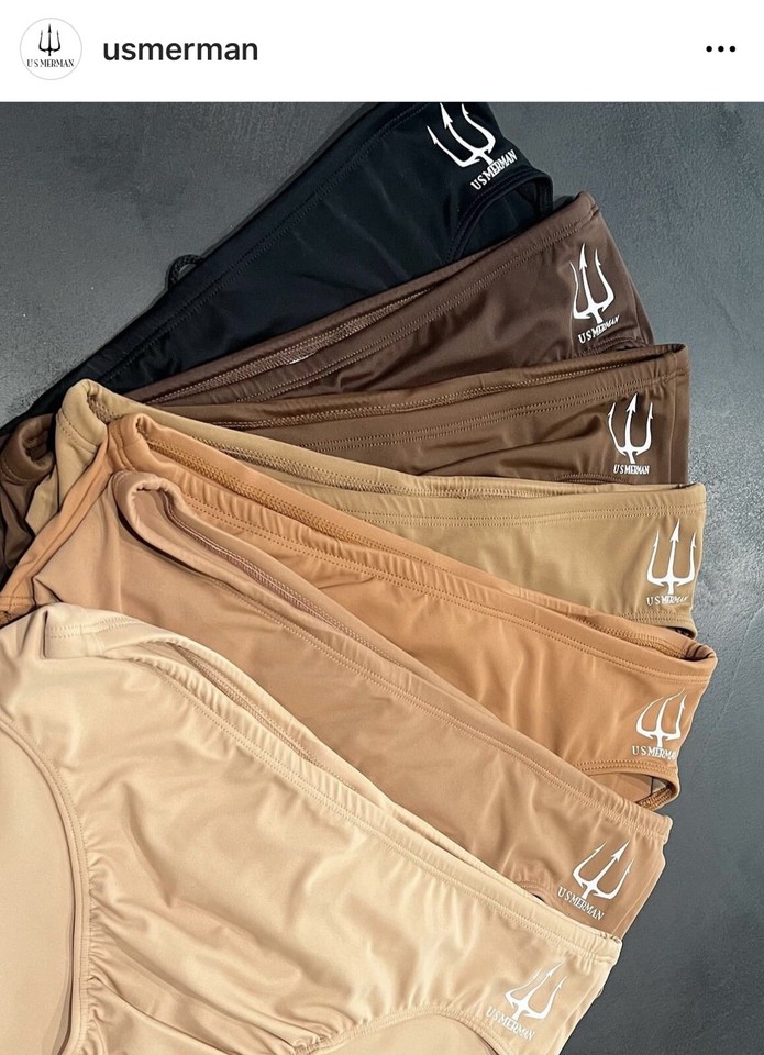 US MERMAN Swim Briefs, Mens Sizes 34 Nude Color “Stingray” | eBay