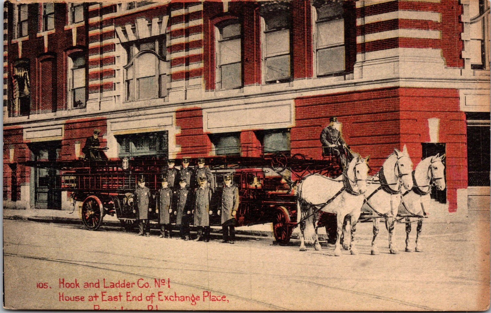 Hook & Ladder Co No 1 Seagrave Fire Truck Providence RI Postcard C96 | eBay