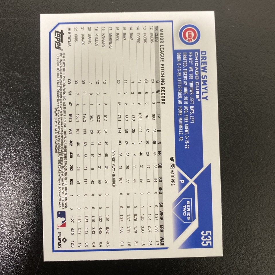 2023 Topps Series 2 Drew Smyly #535 Chicago Cubs Baseball Card | eBay