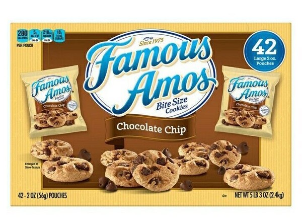 Famous Amos 2oz Chocolate Chip Cookies Box of 42 Pieces for sale online ...