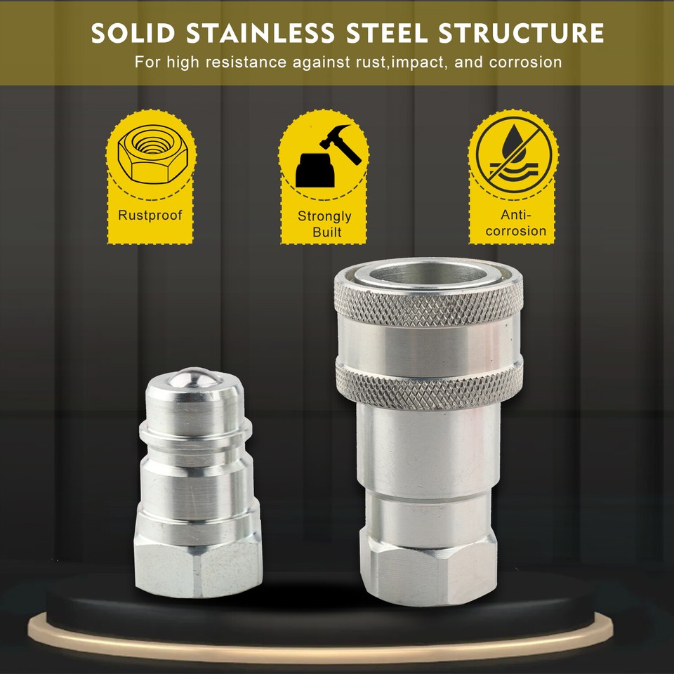 1/2" Ag Hydraulic Quick Connect Couplers Couplings, Ball Pioneer Style ...