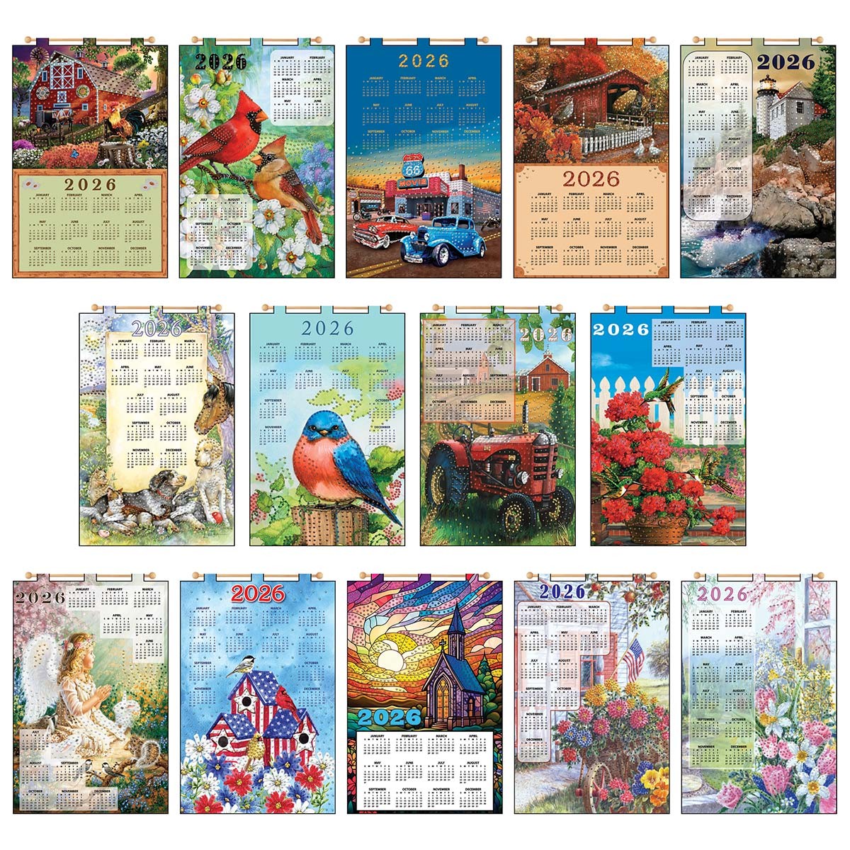 Design Works™ Lovely 2026 Sequin Calendars, Set of 14 Felt & Sequin Kit ...