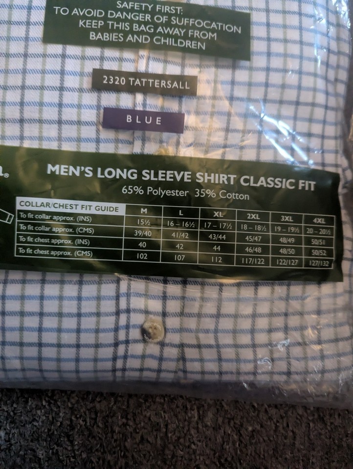 CHAMPION TATTERSALL CHECK SHIRT XL / 17-17.5 INCH COLLAR BRAND NEW ...