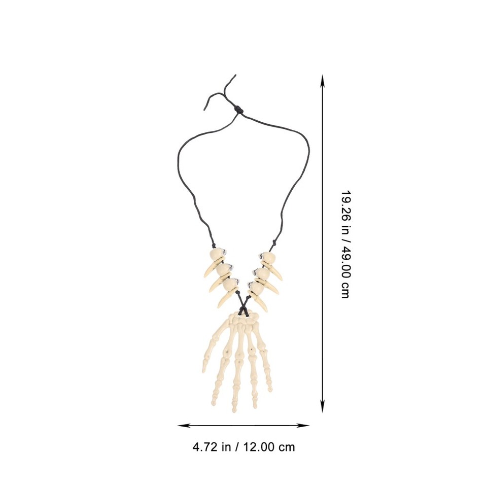 Halloween Neck Chain Halloween Party Hand Bone Skull Necklace for Women ...