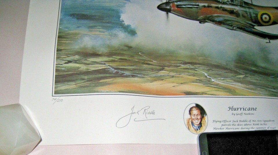 Print Hurricane Geoff Nutkins Signed Artist And Pilot Jack Riddle 601 ...