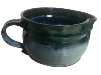 Pottery Mixing Bowl with Spout & Handle~ Blue~ Handmade~ 9” Wide~ J ...