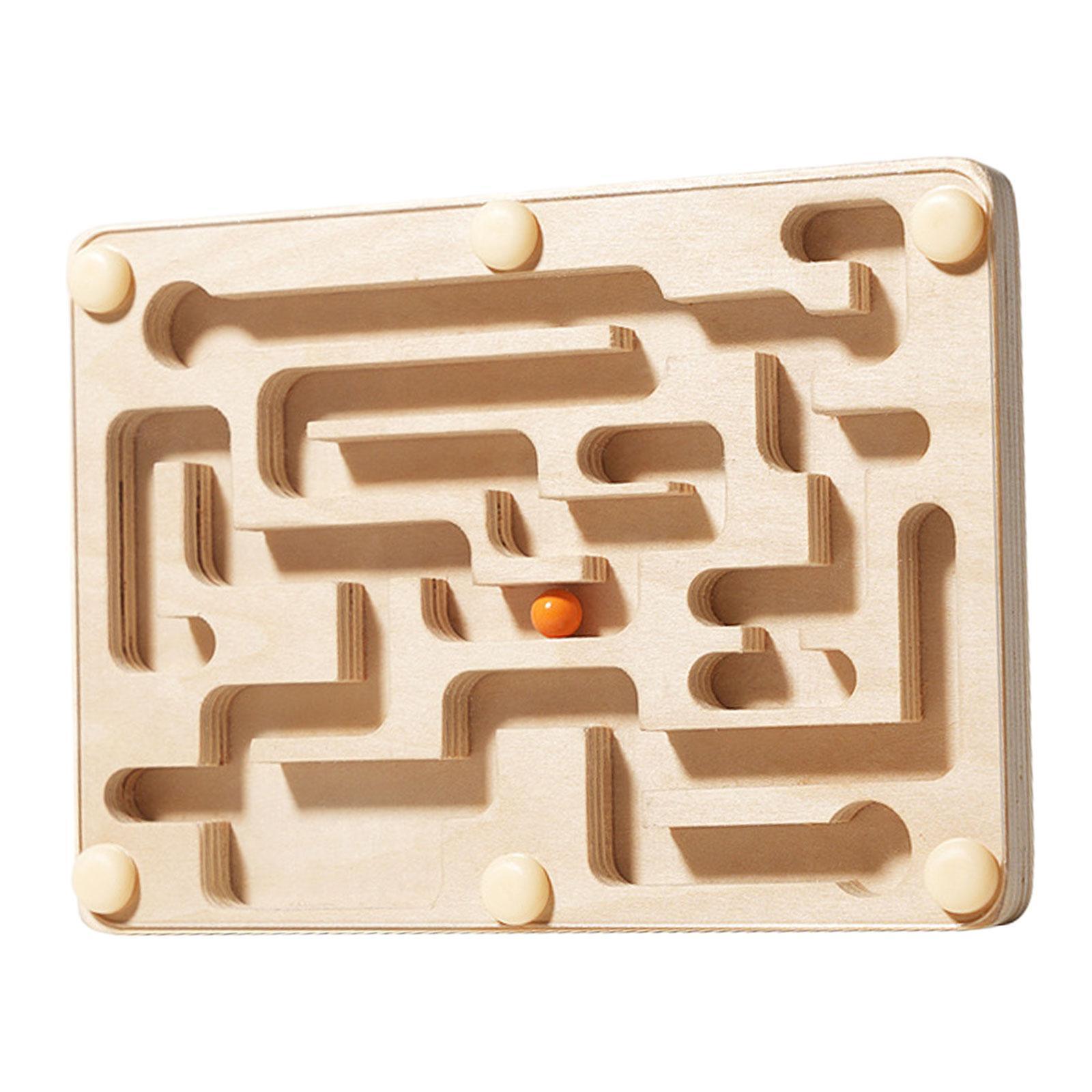 Wood Marble Maze Labyrinth Board Game Rolling Ball Maze Brain Teaser ...