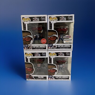 Marvel Sam Wilson Falcon Captain America Funko Pop Lot of 4 Gamestop ...