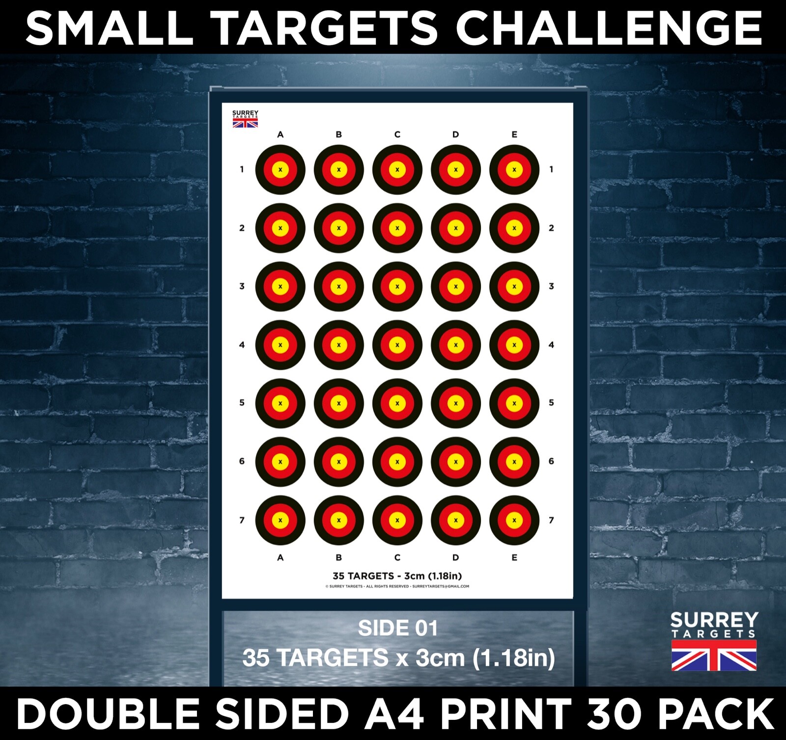 3cm & 2cm Shooting Targets A4 Sheets Airsoft Rifle Pistol BB - 2 Sided ...