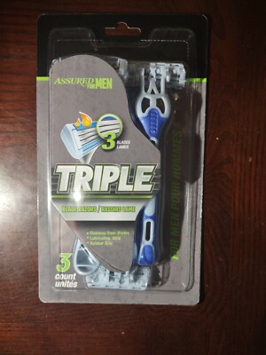 Assured For Men Triple Blade Razors 3 Per Pack | eBay