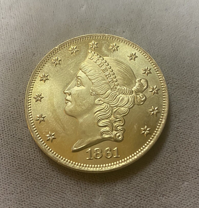 1861 CIVIL WAR COIN CONFEDERATE STATES OF AMERICA 20 DOLLAR GOLD ...