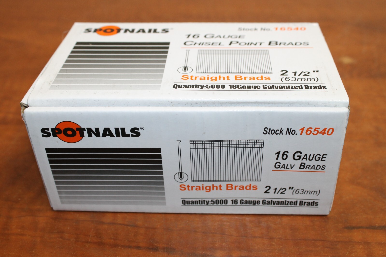 Spotnails 16540 2-1/2" 16 GA Straight Finish Nails 5 000/box for sale ...