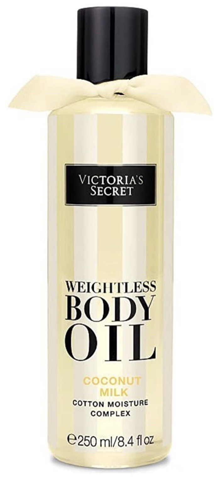 New Victoria Secret Weightless Body Oil Coconut Milk 8.4 oz Cotton ...
