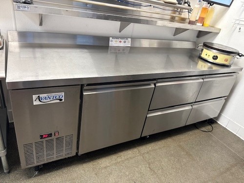 93" Stainless Steel Extra Deep Worktop Refrigerator with 3 1/2 ...