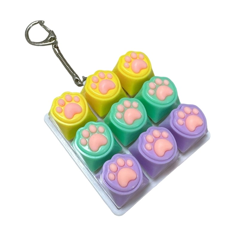 Cartoon Keyboards Clicks Keychain Toy Keycap Tester Stress Reliever 9 ...