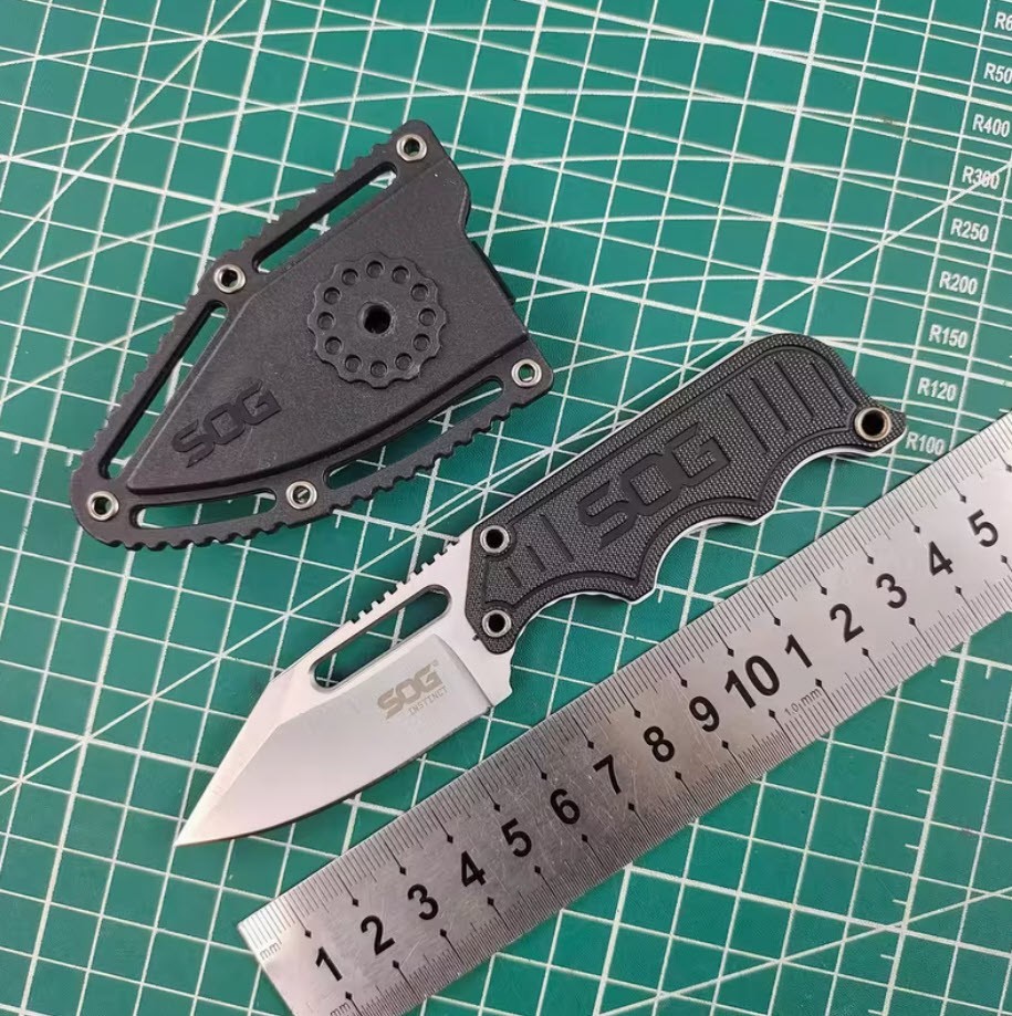 SOG Fixed Blade Knife - Instinct Compact Neck & Boot Knife with Sheath ...