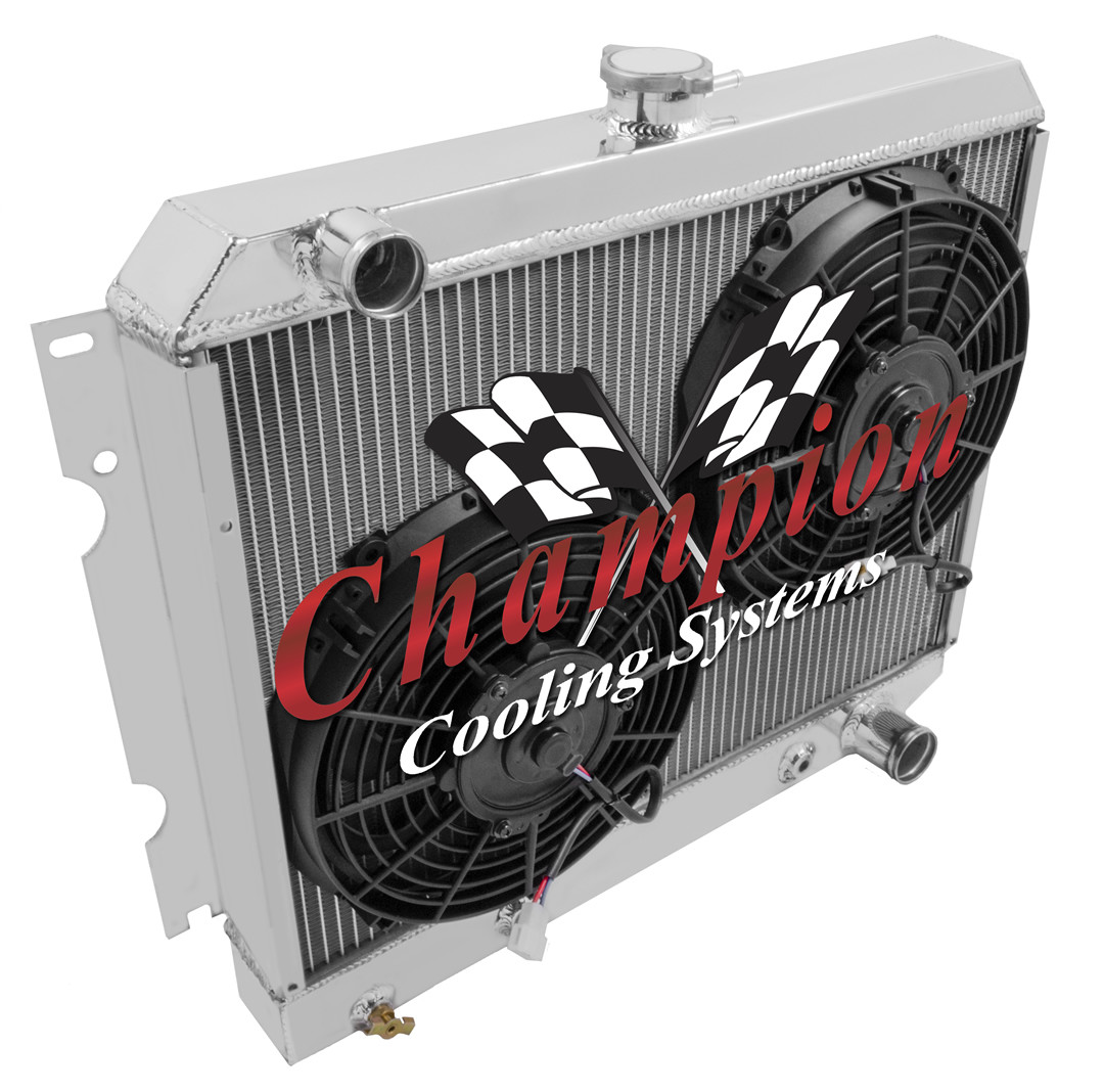 1971-1973 Plymouth Satellite Aluminum 3 Row Champion Radiator & 10 ...