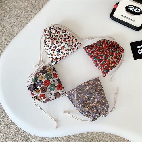 Polyester Printed Linen Drawstring Bag Organizer Pouch Women Girls | eBay