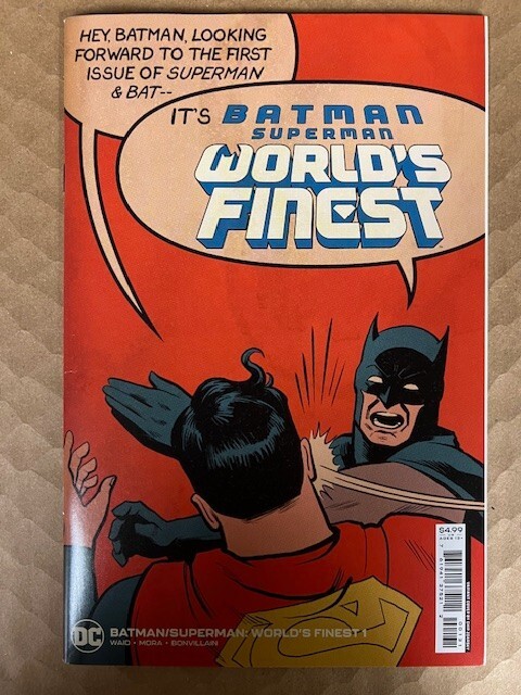 Batman Superman Worlds Finest #1 1:25 Slap Variant Cover Meme DC Comic ...