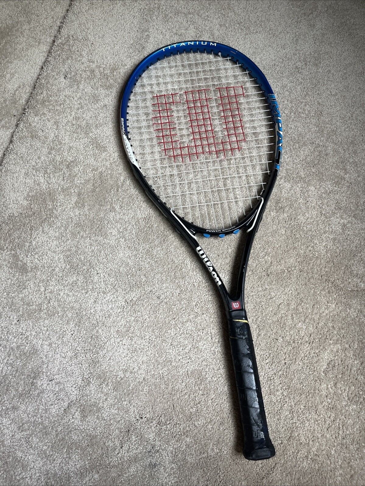 Wilson Impact Titanium Volcanic Frame Technology Blue Tennis Racquet 4 ...