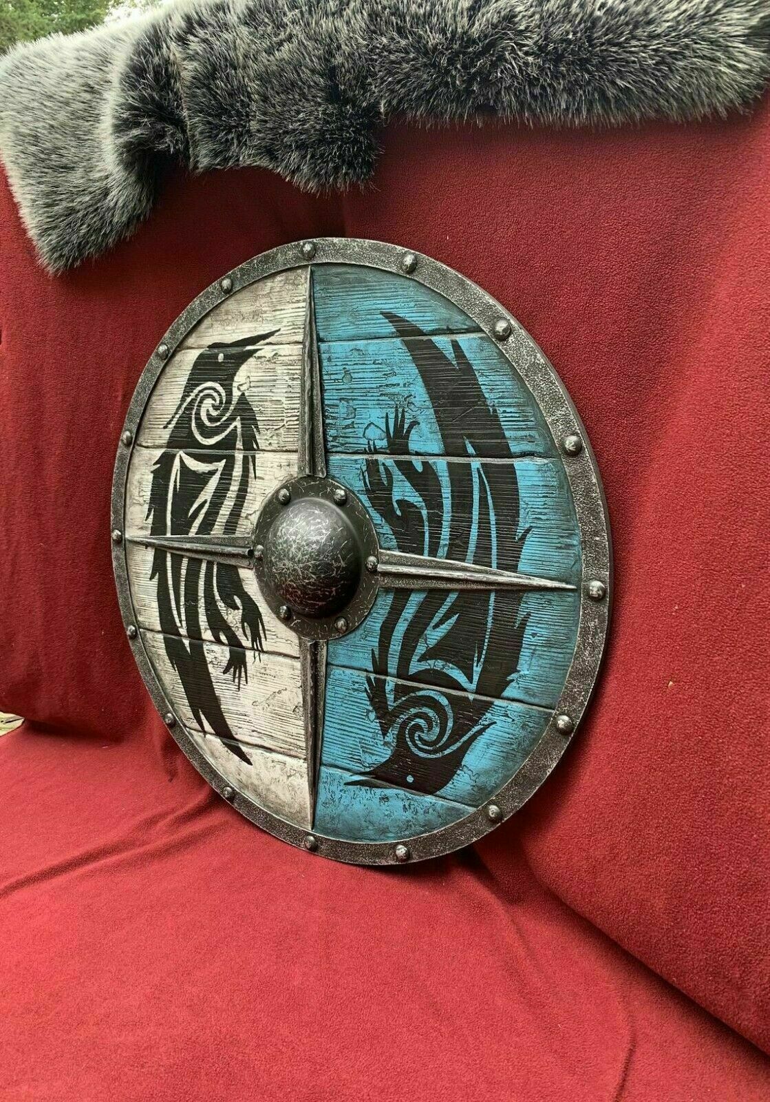 Medieval Eivor Valhalla Raven Shield Authentic Battleworn Viking Shield ...