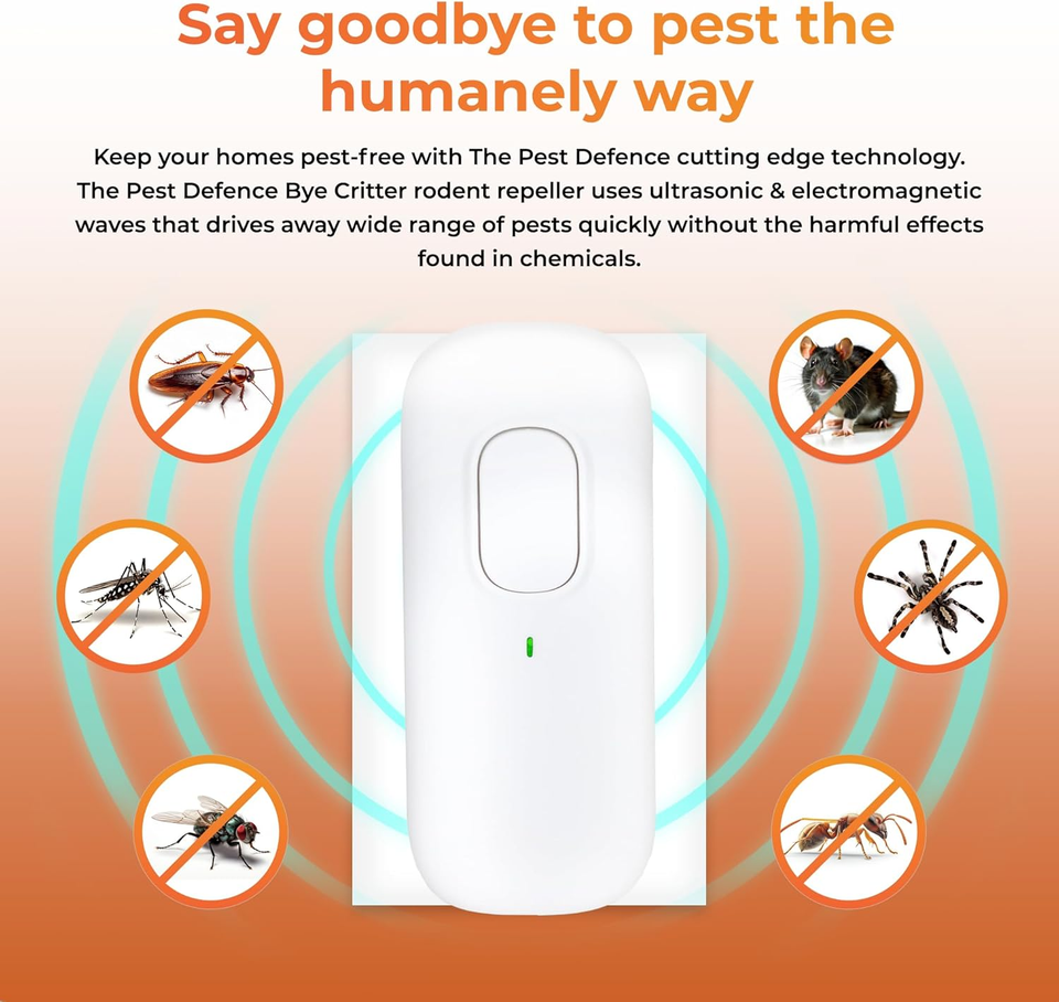 Pest Defence Ultrasonic Pest Repeller, Bye Critter Ultrasonic Pest ...