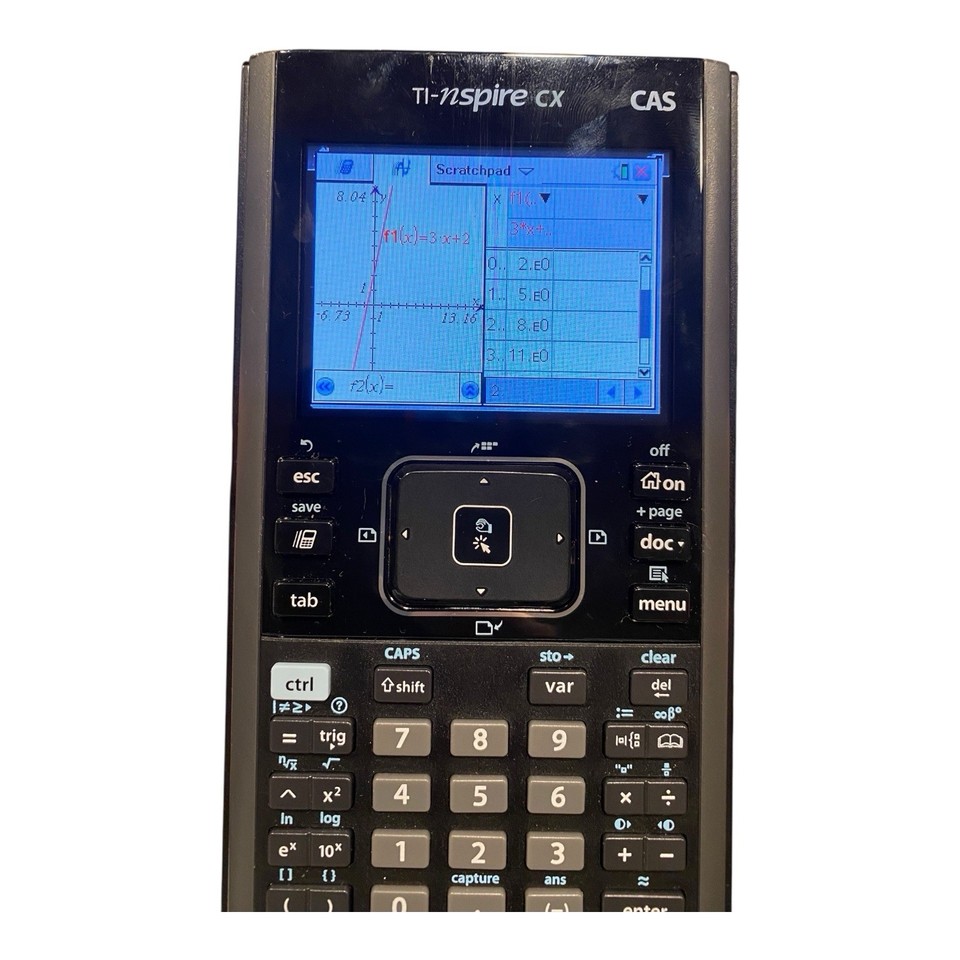 Texas Instruments TI-Nspire CX CAS Graphing Calculator Tested W/ Cable ...