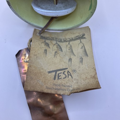TESA CLAY POTTERY BELL HAND PAINTED CACTUS SOUTHWESTERN ORIGINALS 3.5 ...