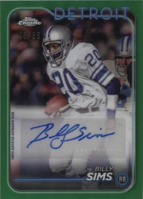 2024 Topps Chrome - Autographs Billy Sims #BA-BSI Green Refractor /99 ...