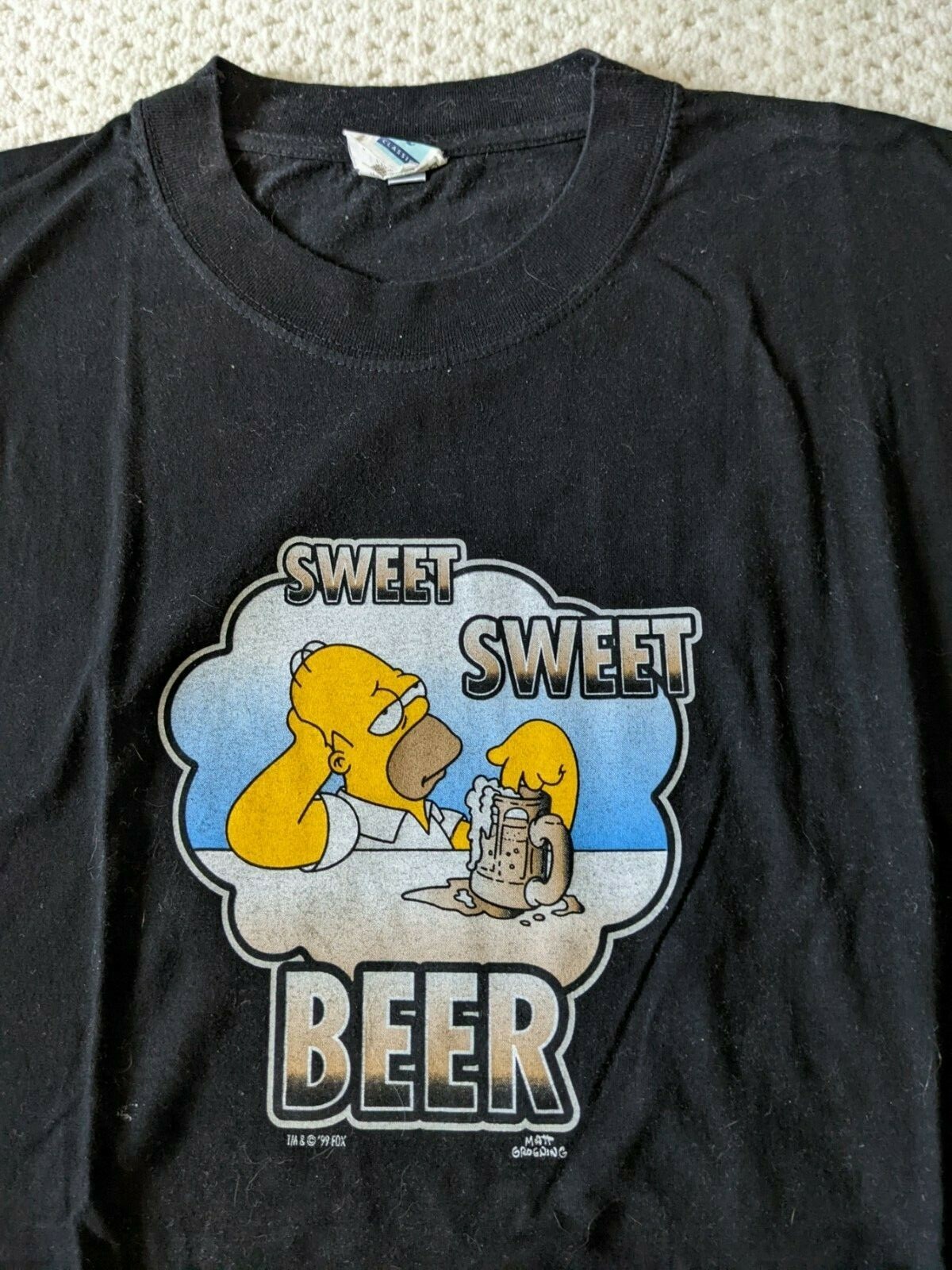 Vintage 2000 Simpsons Homer SWEET SWEET BEER Black te… - Gem
