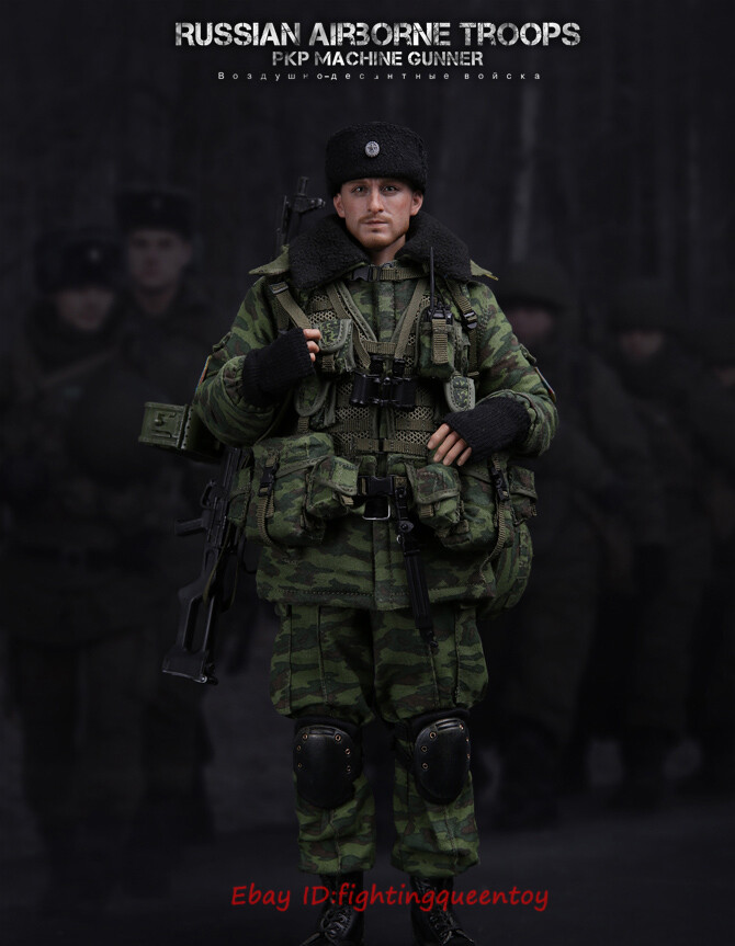 DAMTOYS 78025 1/6 Russian Airborne Troops VDV PKP Machine Gunner Figure ...