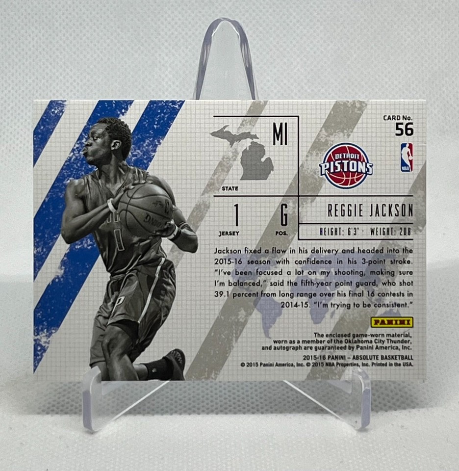 Reggie Jackson 2015-16 Panini Absolute Jersey Patch /25 ( Pistons ) | eBay