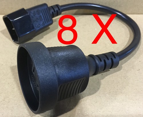 8 X 30cm UPS Power Adapter Lead 3 pin Socket to IEC C14 Plug 10 Amp ...
