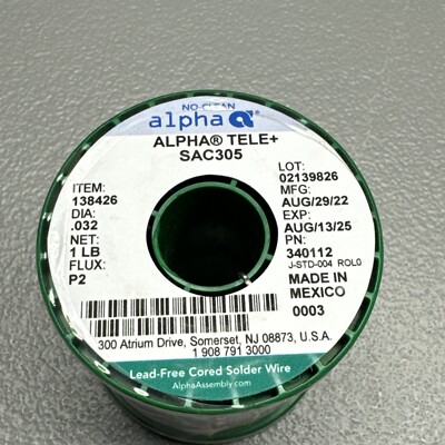 ALPHA TELE+SAC 305 SOLDER WIRE Exp 8/13/2025 | eBay