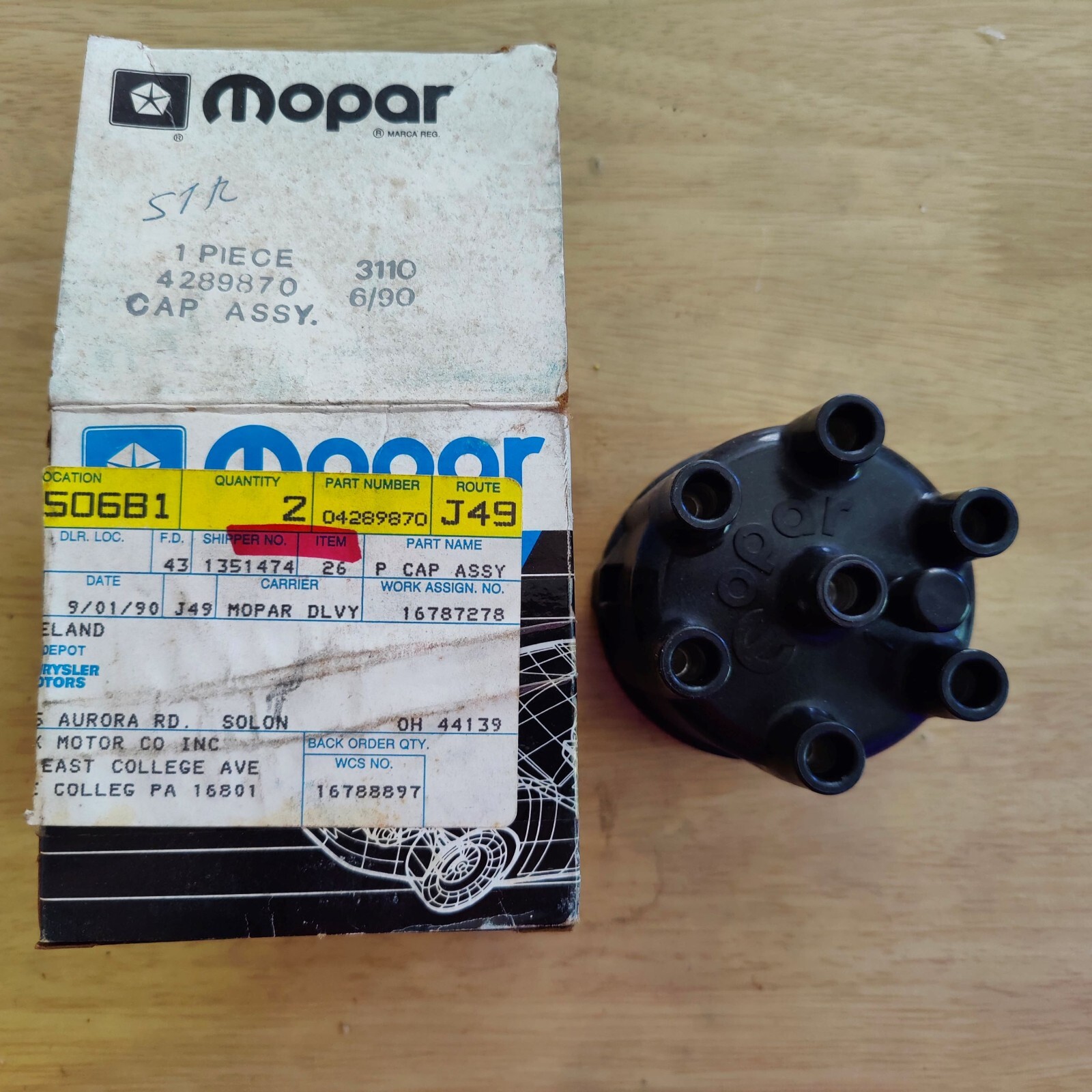 OEM NOS Mopar Distributor Cap Assembly # 4289870 / Fits 1962-1990 Mopar ...