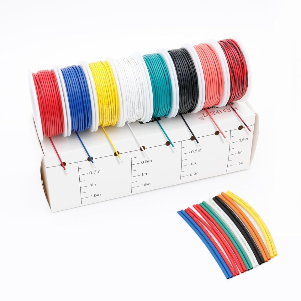 FIRMERST 18/20/22/24 Gauge 8color Solid Core Tinned Copper Hook up Wire ...