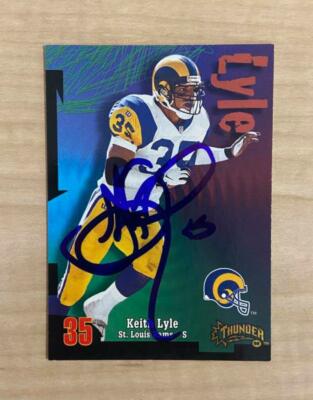 KEITH LYLE ST LOUIS RAMS SIGNED AUTOGRAPHED 1998 SKYBOX CARD #81 W/COA ...