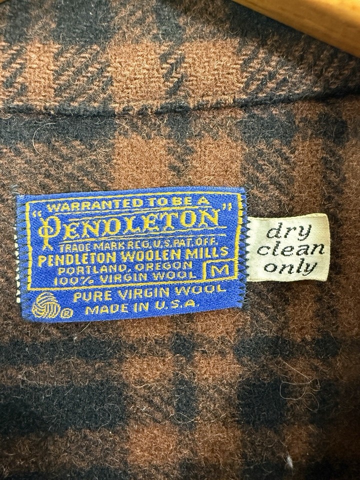 Vtg Pendleton Mackinaw Cruiser Wool Chore Jacket Coat Brown 60s 70s ...