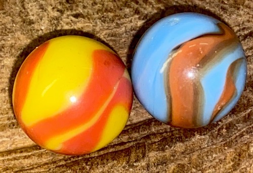 😎 Vintage Christensen Agate Marbles- Tri-color-NM-.62-.64 Beautiful Cac ...