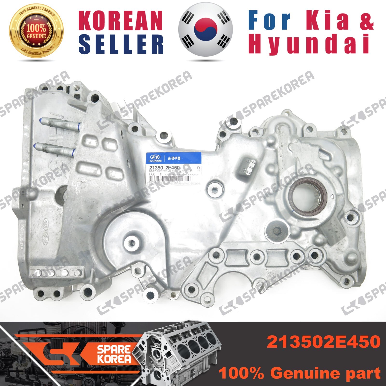 Genuine/OEM 213502E450 COVER ASSY-TIMING CHAIN for Hyundai Sonata 17 | eBay