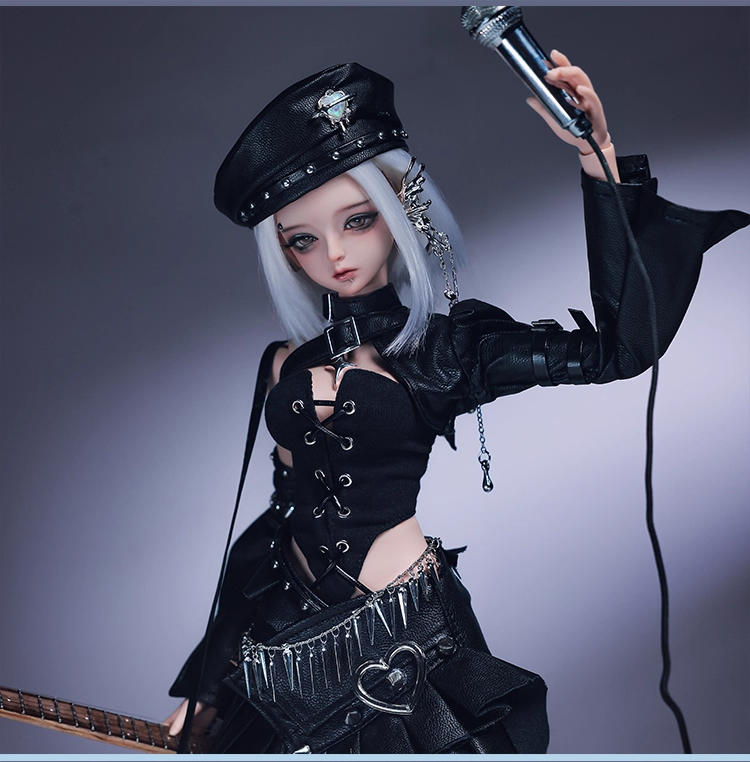 Fullset 1/4 BJD MSD Resin Doll Truda Cool Girl Black Leather Punk Rock ...