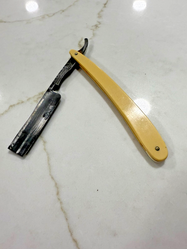 Vintage GENCO STRAIGHT RAZOR Geneva, NY, USA Off White Handle Wicked ...