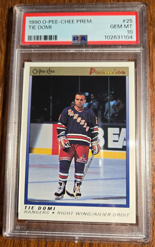1990-91 O-Pee-Chee Premier Tie Domi Rookie Card RC #25 New York Rangers ...