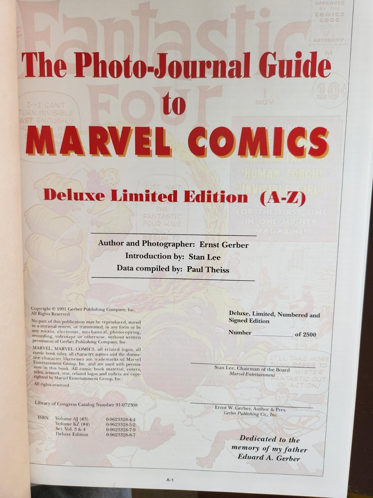 Photo-Journal Guide To Marvel Comics Gerber Deluxe Limited Edition Very ...