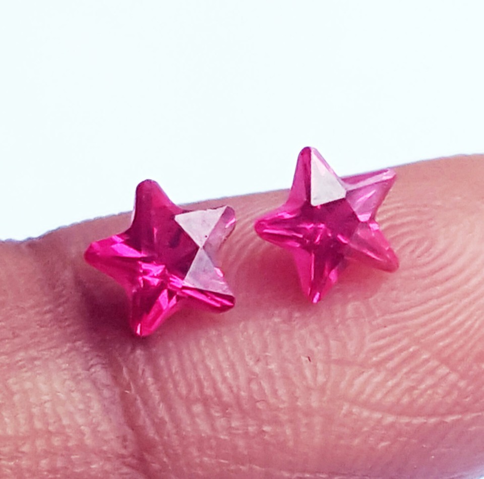 Star Natural Red Ruby Shape 4x4 mm Size Pair Certified Loose Gemstone ...