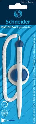 Schneider Klick Fix Ballpoint, Blue & White with Blue Ink, Security Pen ...