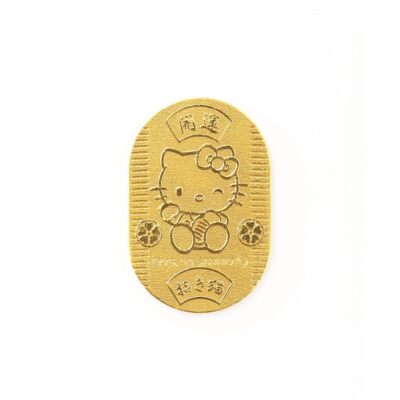 Hello Kitty K24 Pure Gold Oval 3g No Coating Plating Yellow Gold w/Box ...